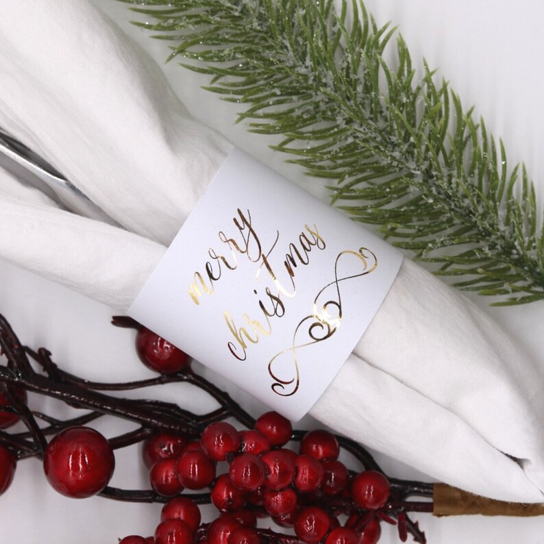 Custom Christmas Paper Napkin Holder, Holidays Napkin Wrapper ...