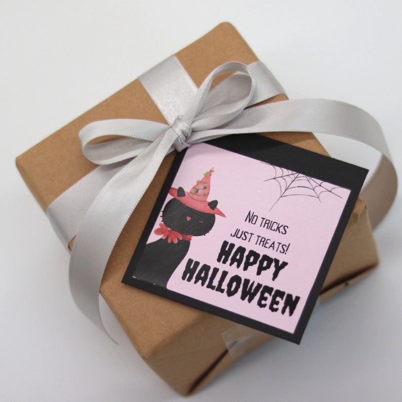 Halloween Black Cat Gift Tag Halloween Gift Tag Halloween - Etsy