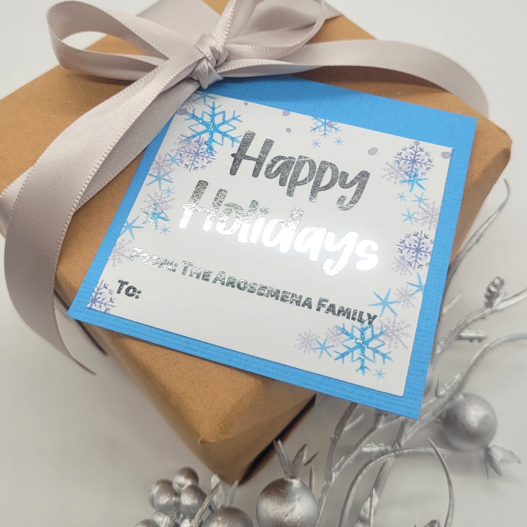 Custom Snowflakes Gift Tags, Happy Holidays Gift Tags, Personalized ...