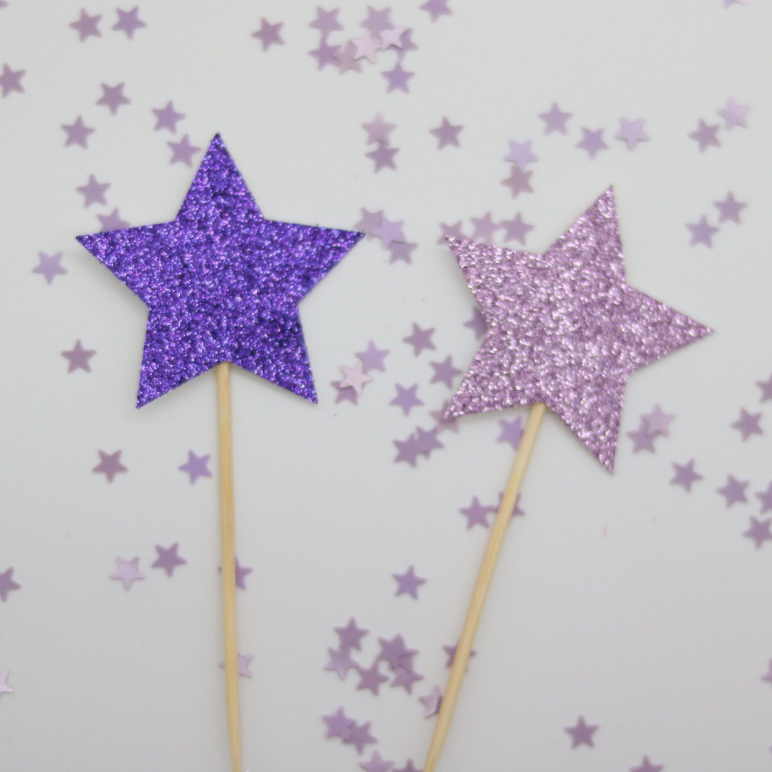 Star Cupcake Topper, Purple Star Topper, Purple Star Birthday ...