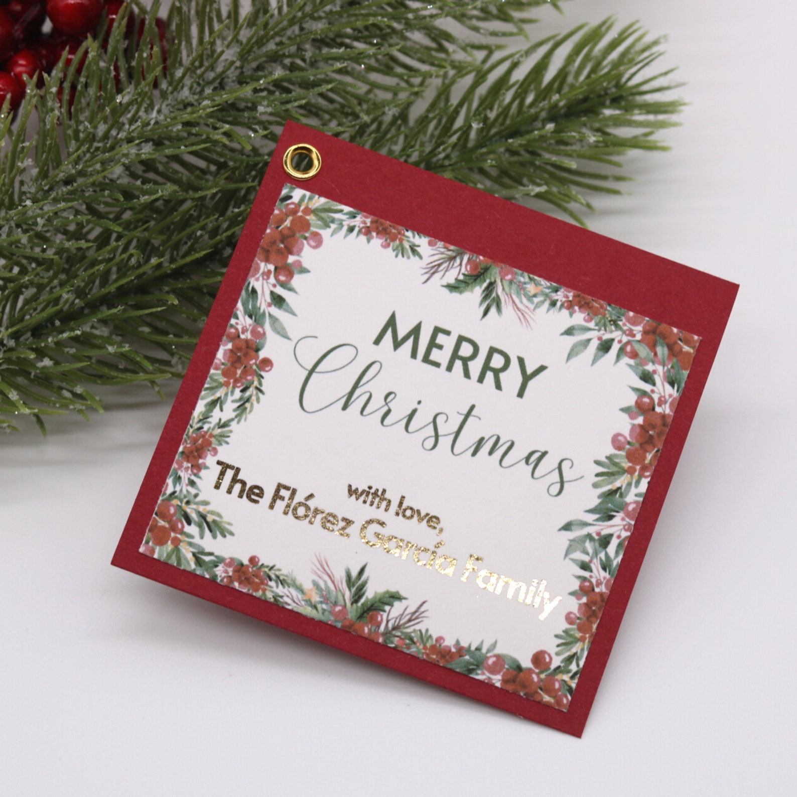 Custom Elegant Gift Tags, Happy Holidays Gift Tags, Personalized ...