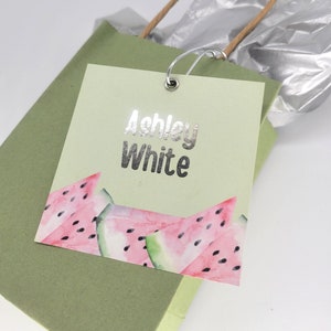 Custom Foil Watermelon Gift Tag, Summer Gift Tag, Personalized Fruit ...