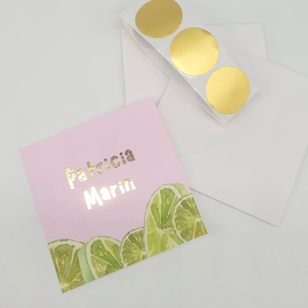 Foil Lime Fruit Gift Card, Personalized Fruit Gift Tag, Custom Calling ...