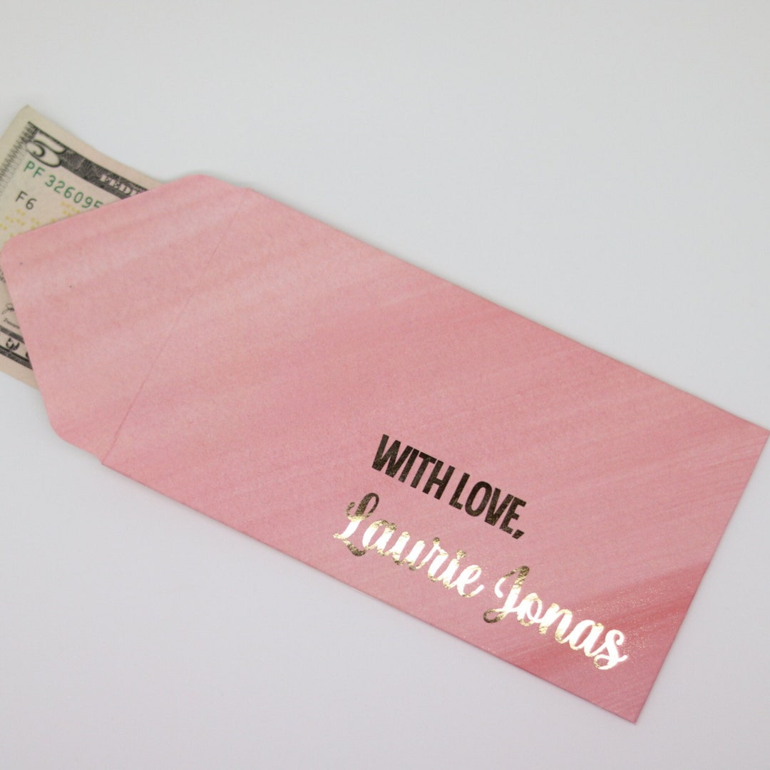 Custom Pink Foil Money Envelopes, Foil Cash Envelopes, Money Holder ...