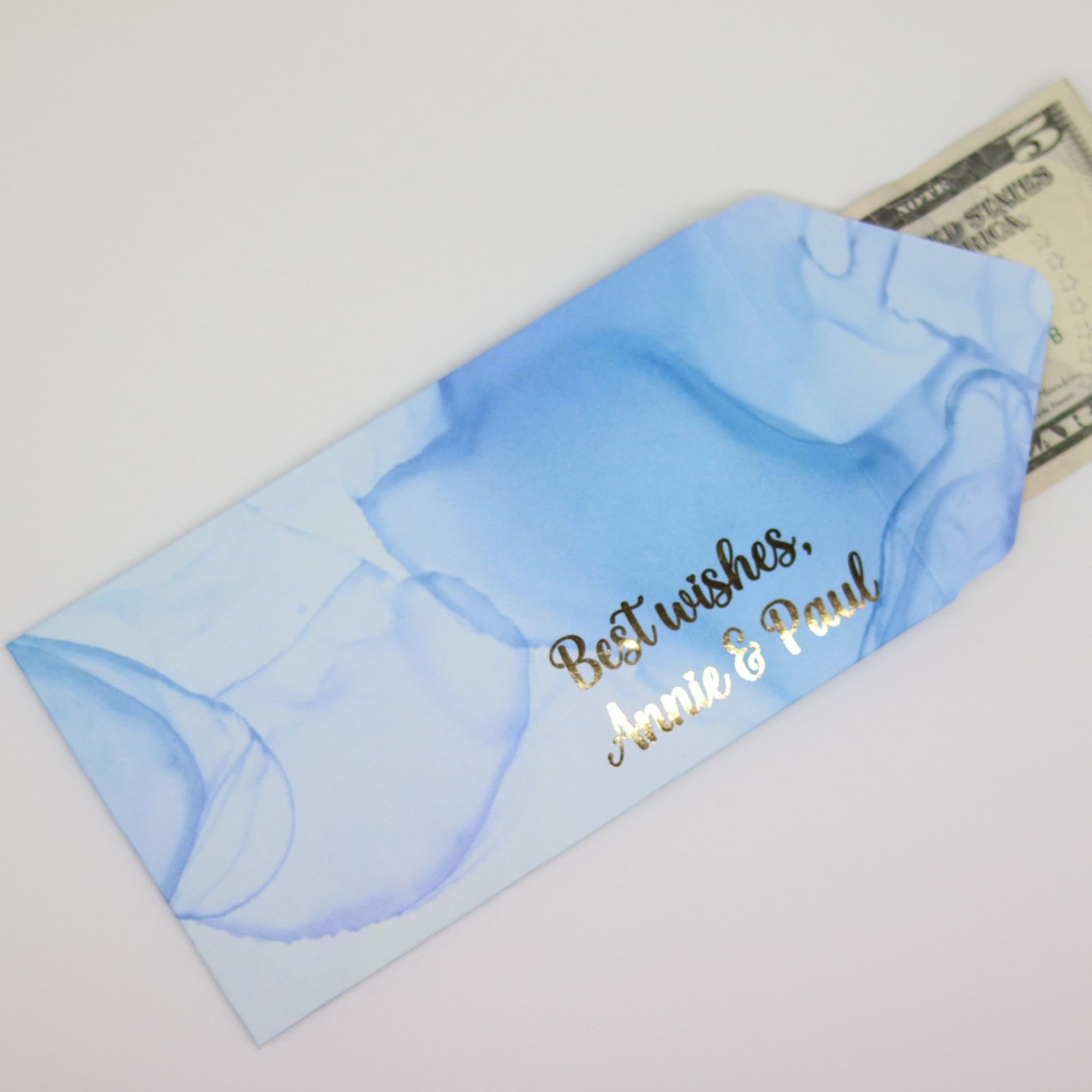 Custom Light Blue Foil Money Envelopes, Foil Cash Envelopes, Money ...