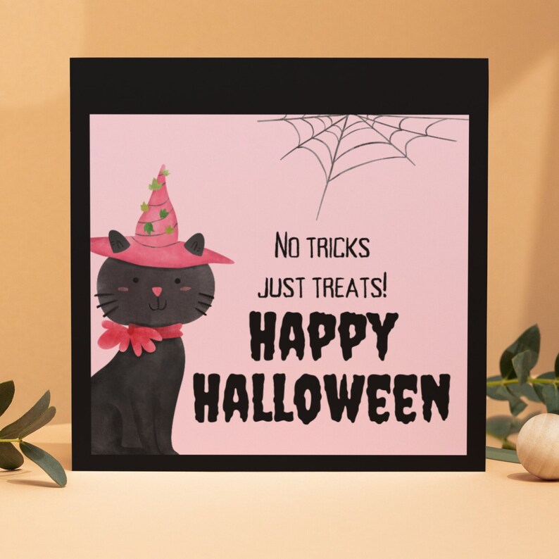 Halloween Black Cat Gift Tag Halloween Gift Tag Halloween - Etsy