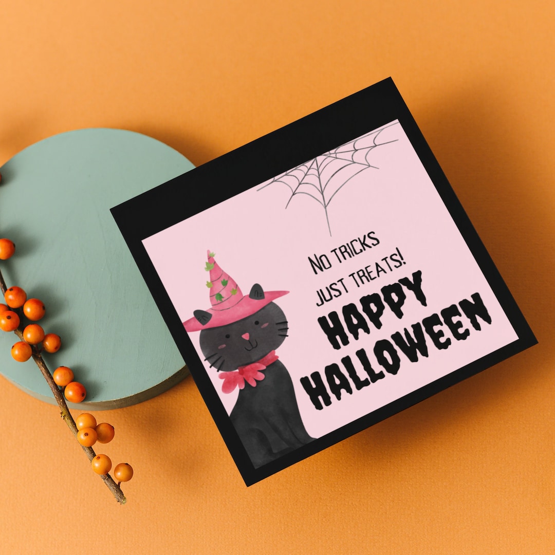 Halloween Black Cat Gift Tag, Halloween Gift Tag, Halloween Favor Tag ...