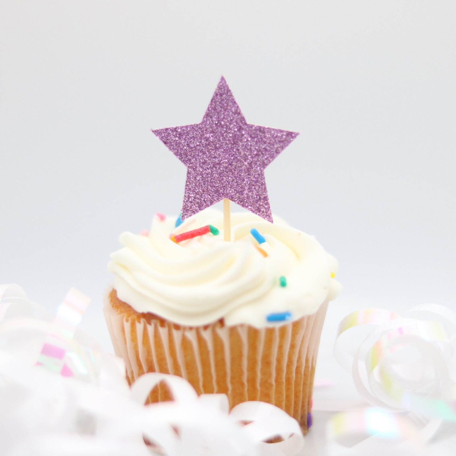 Star Cupcake Topper, Purple Star Topper, Purple Star Birthday ...