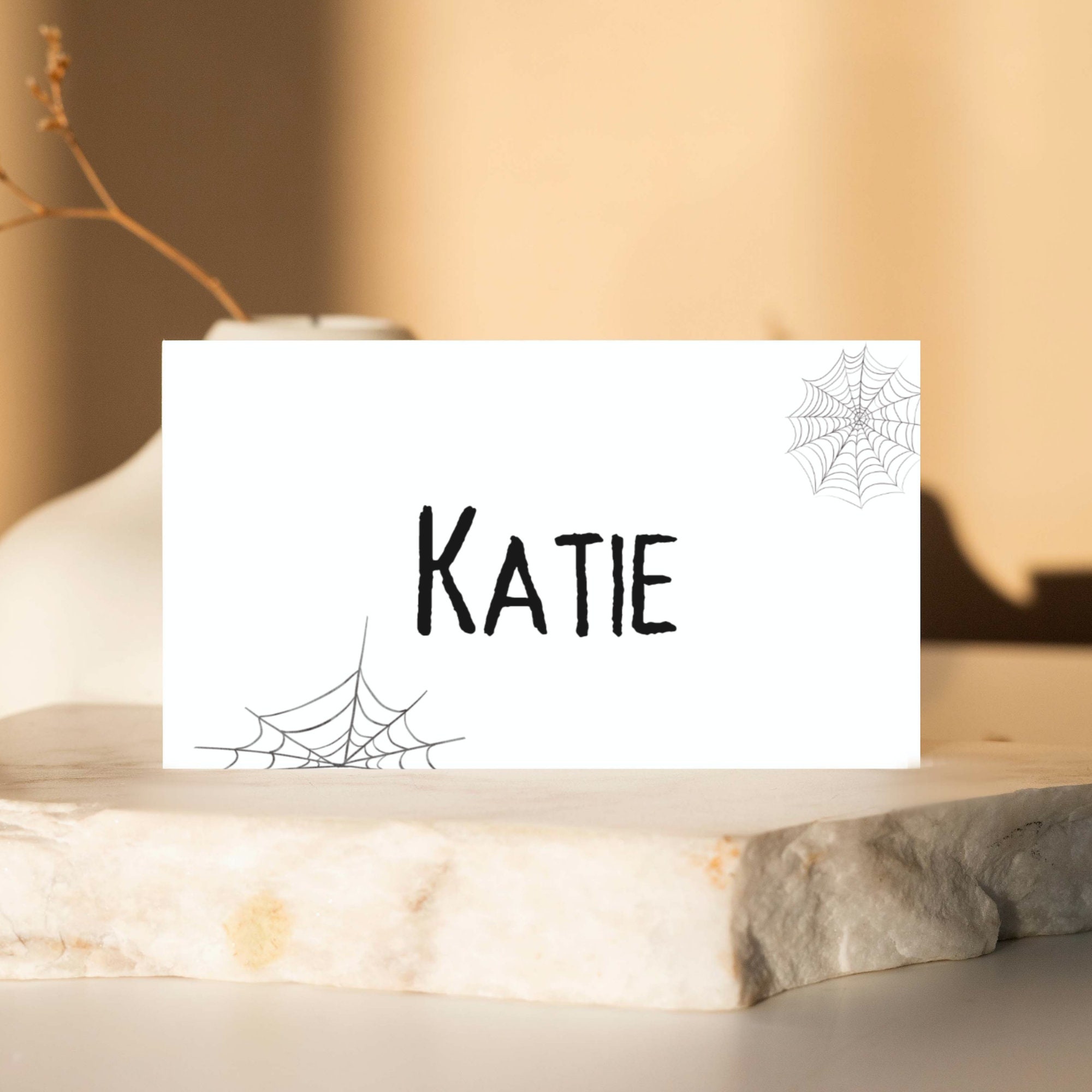 Custom Hallooween Spiderweb Place Cards, Personalized Halloween Escort ...