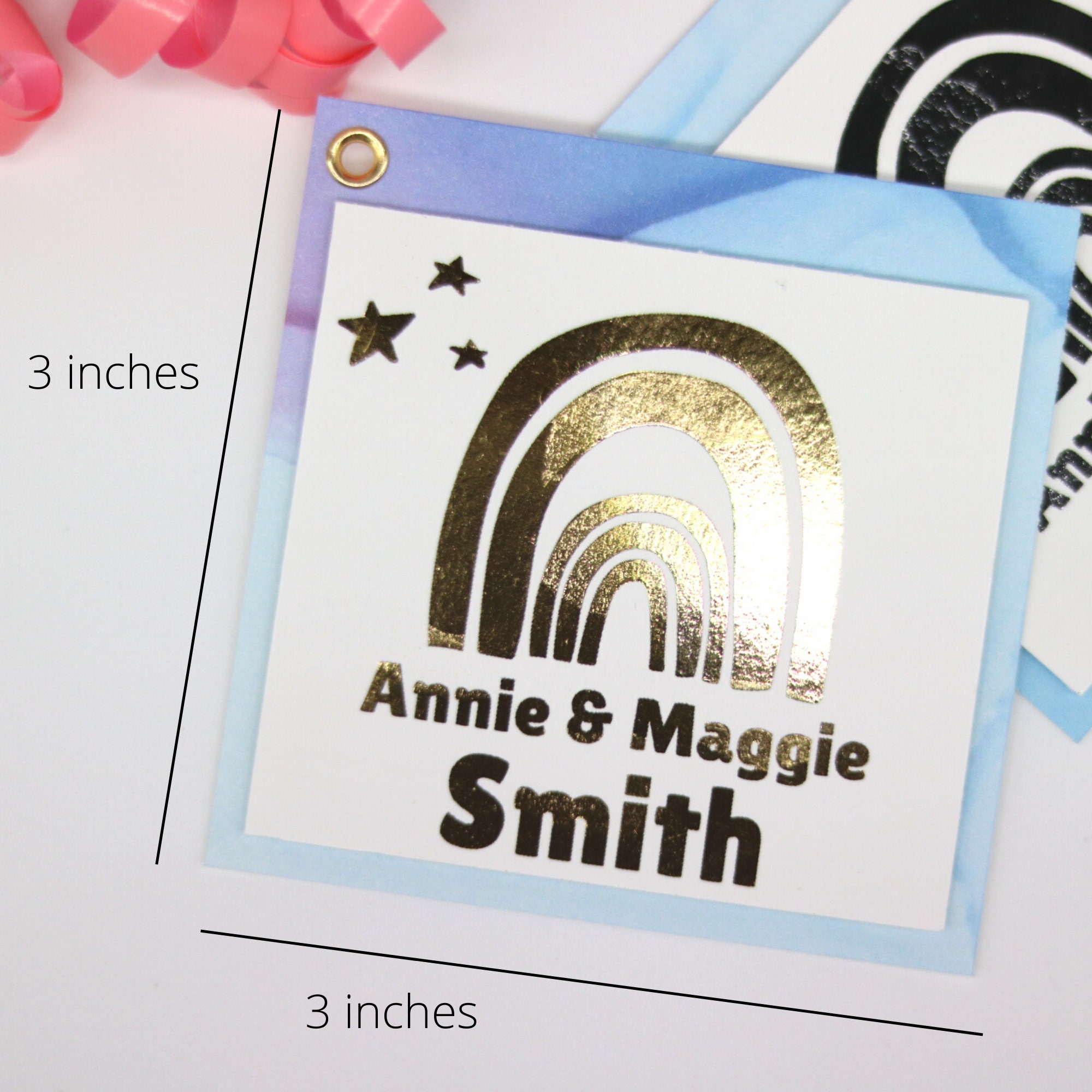 Custom Foil Rainbow Gift Tag Custom Gift Tag Personalized - Etsy