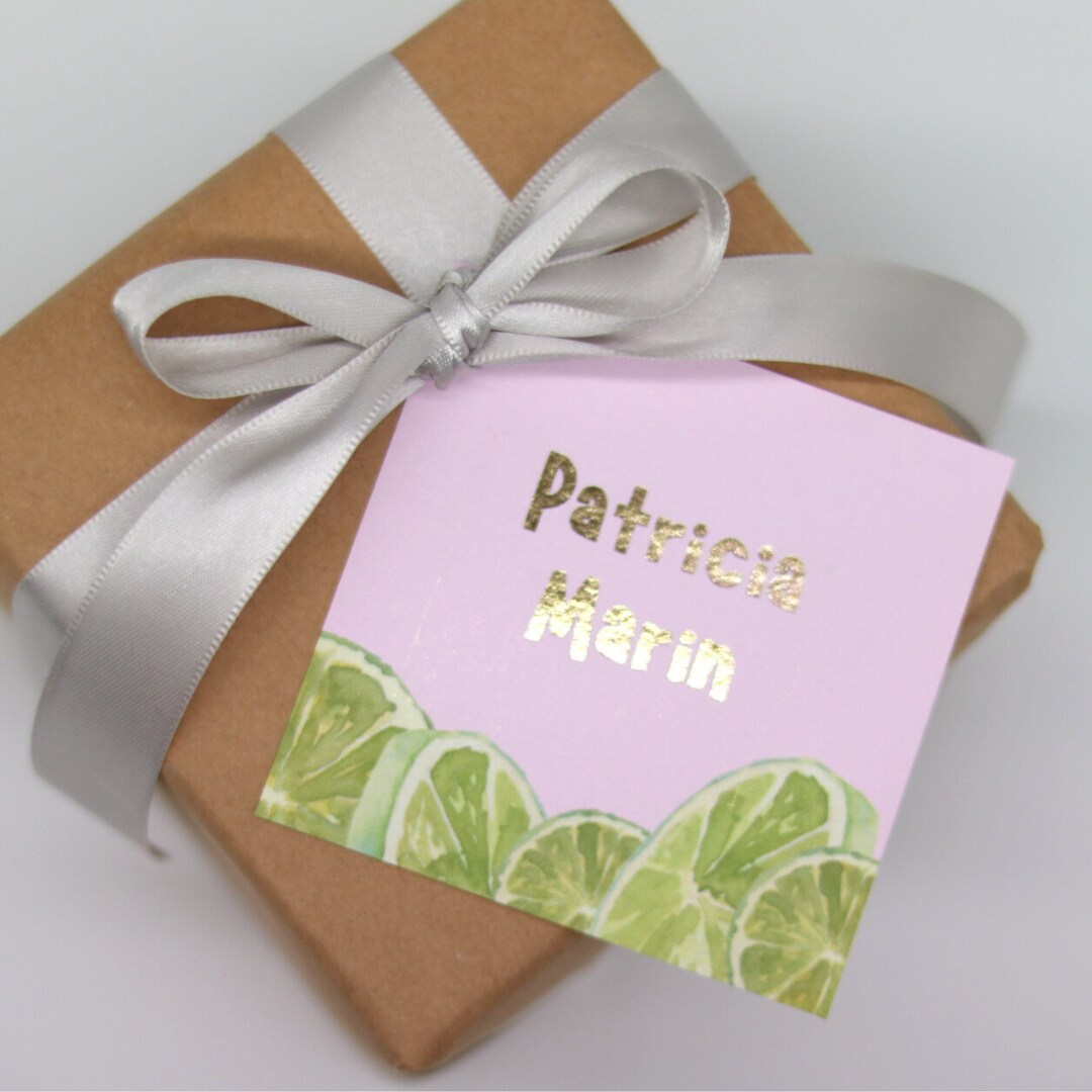 Foil Lemon Fruit Gift Card, Personalized Fruit Gift Tag, Custom Calling ...