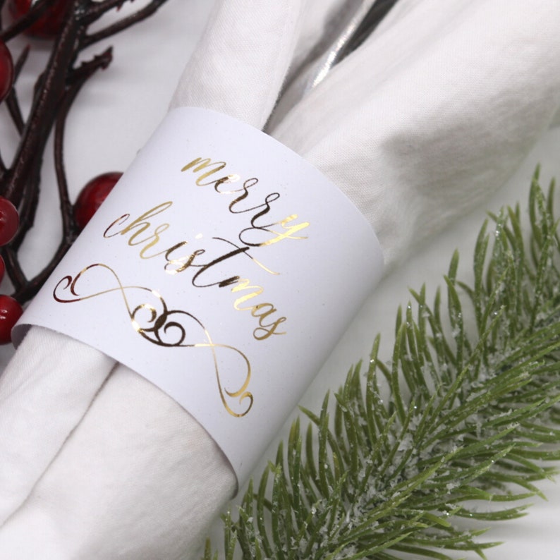 Custom Christmas Paper Napkin Holder Holidays Napkin Wrapper - Etsy