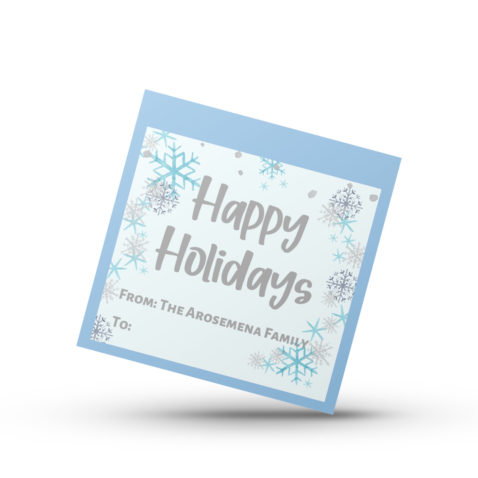 Custom Snowflakes Gift Tags Happy Holidays Gift Tags - Etsy