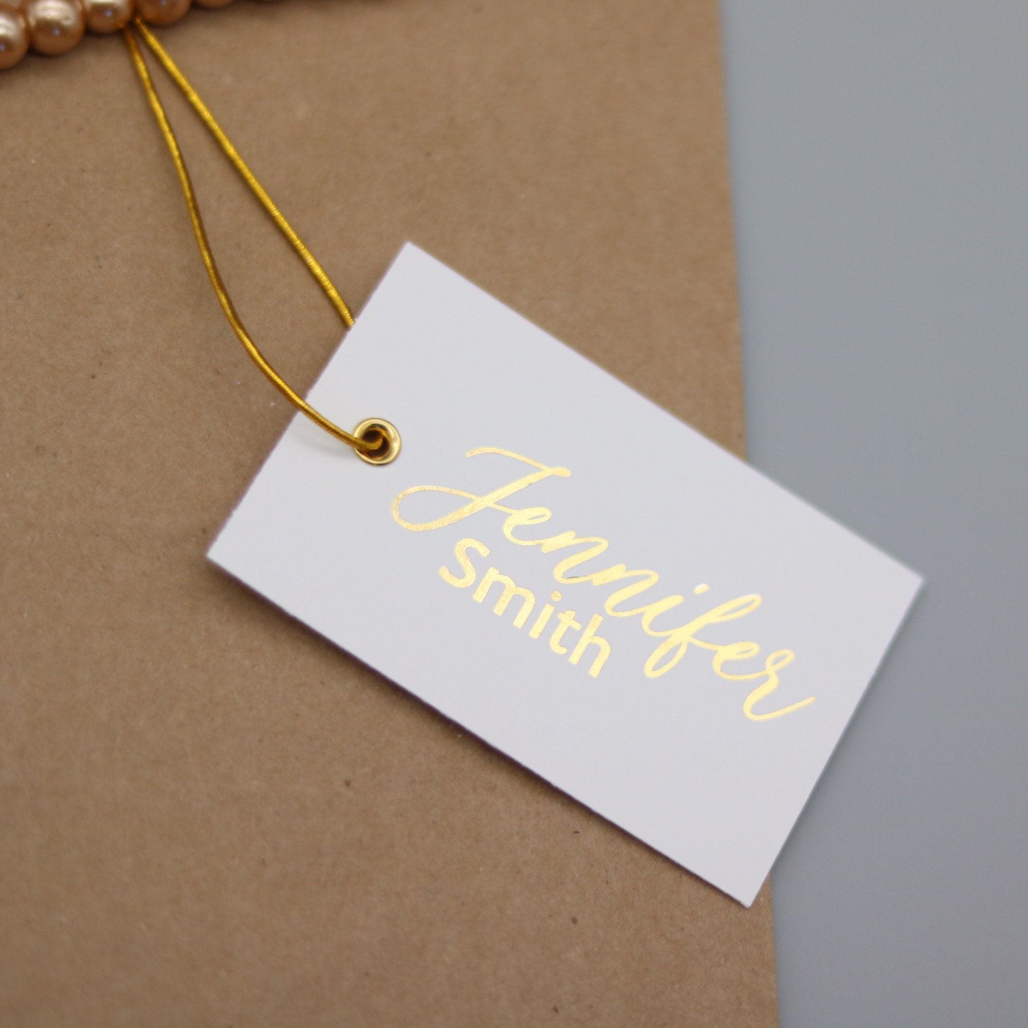 Personalized Foil Name Tag, Custom Foil Gift Tag, Gold Name Gift Tag ...