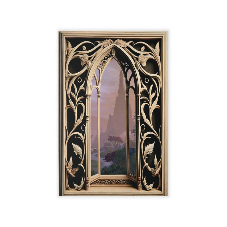 Wall Decals - Elven Tall Window View - Customize Background - Etsy