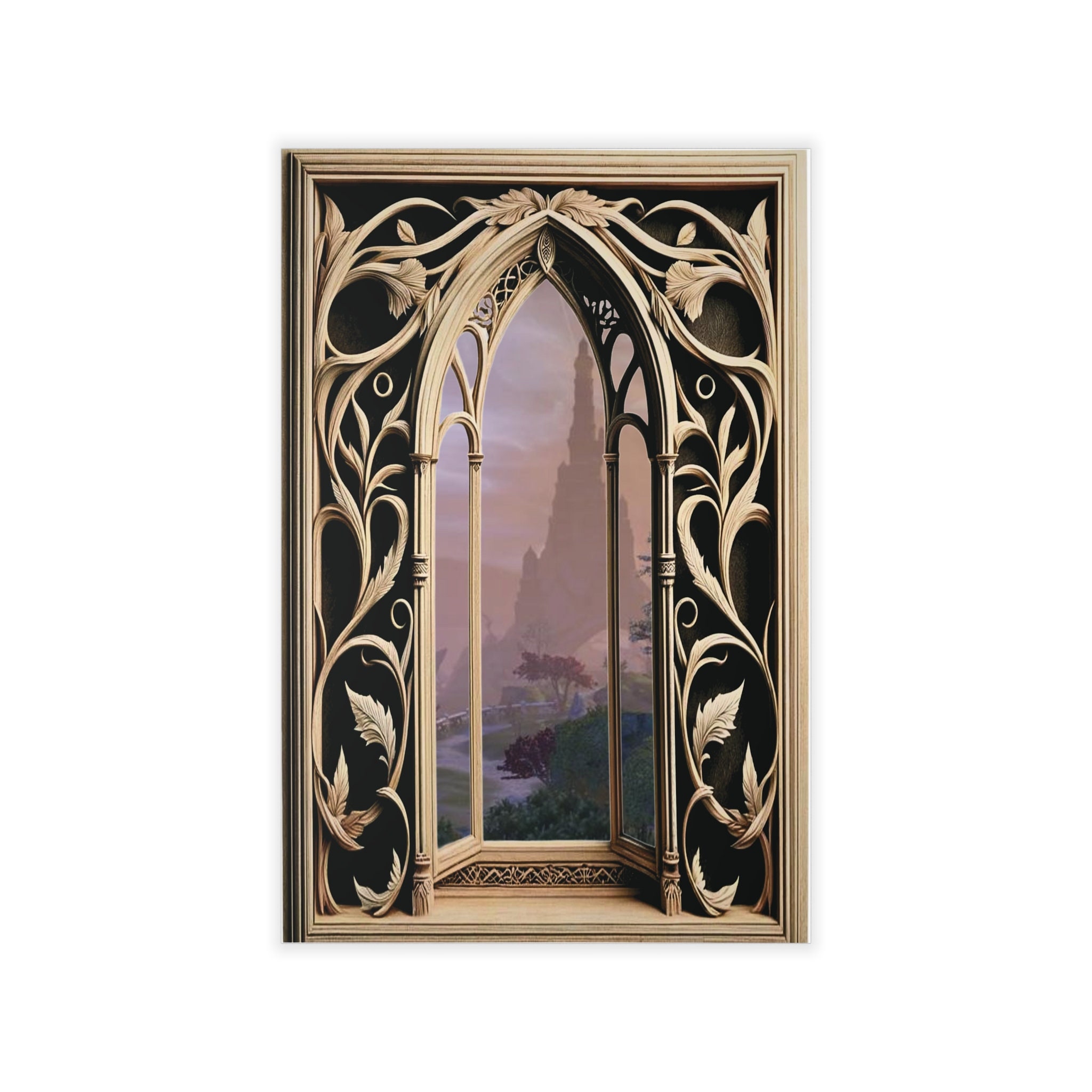 Wall Decals - Elven Tall Window View - Customize Background - Etsy