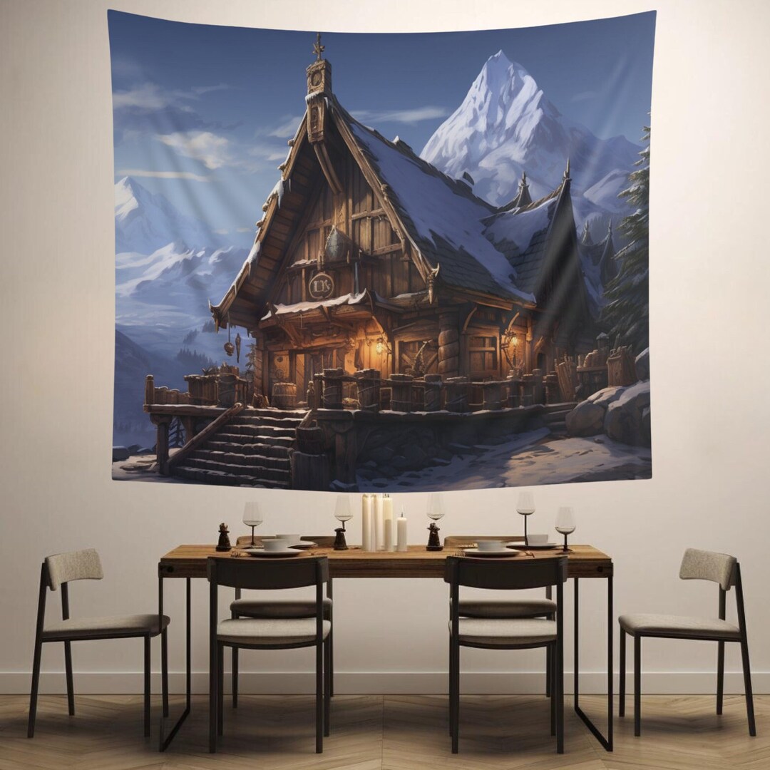 Immersive Tavern in the Mountains Wall Tapestry Nord - Etsy