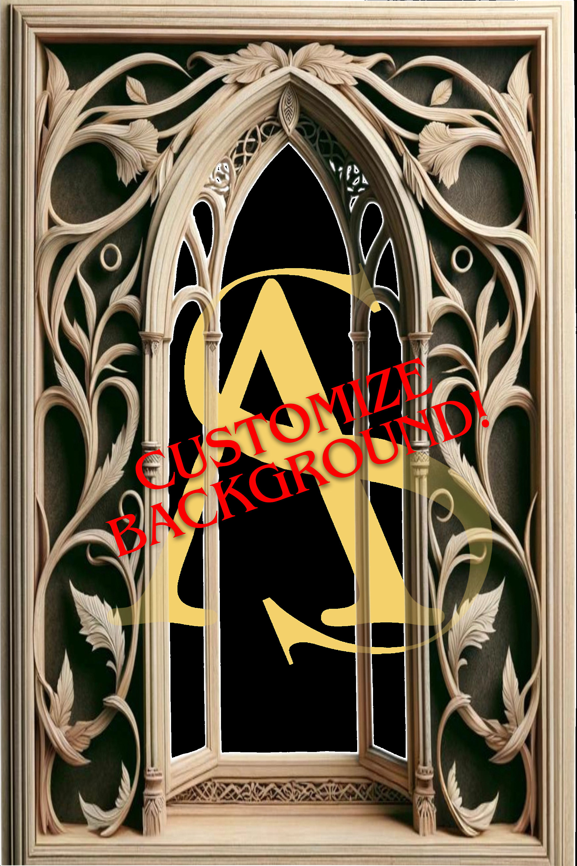 Wall Decals - Elven Tall Window View - Customize Background - Etsy