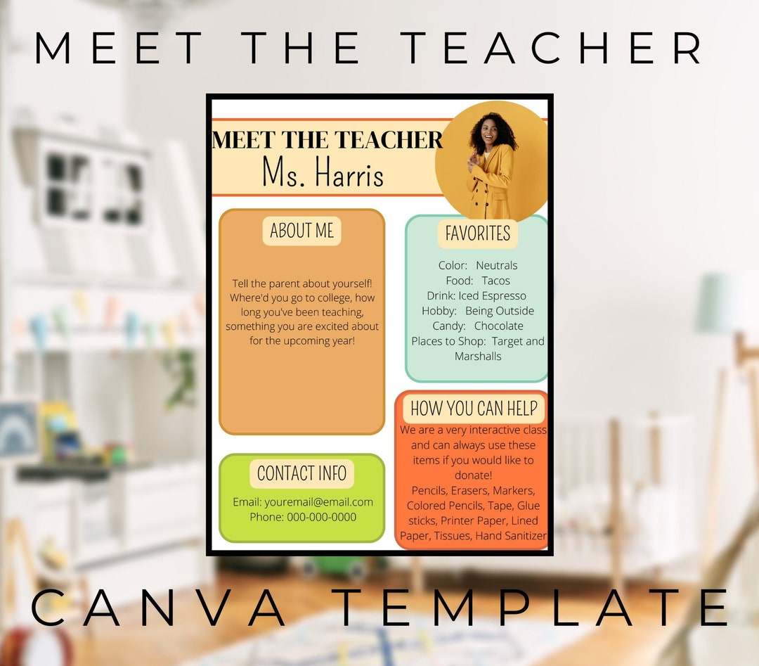 Meet the Teacher Editable Canva Template for Back to School - Etsy