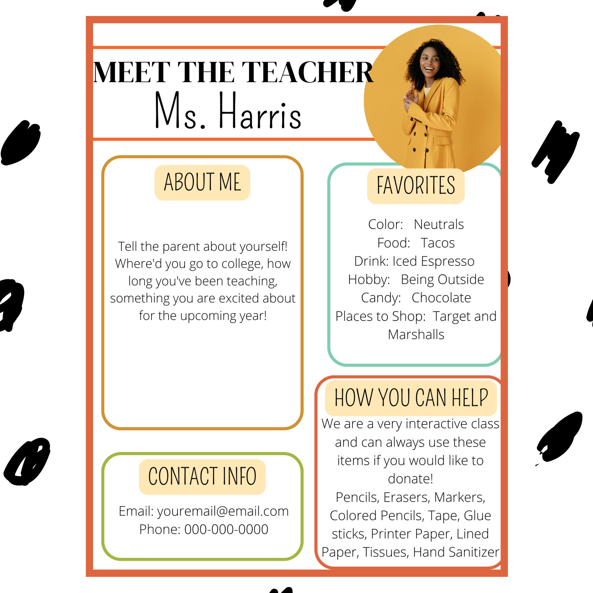 Meet the Teacher Editable Canva Template for Back to School - Etsy