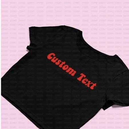 Custom Crop Top With Retro Text, Create Your Own Crop Top Baby Tee ...