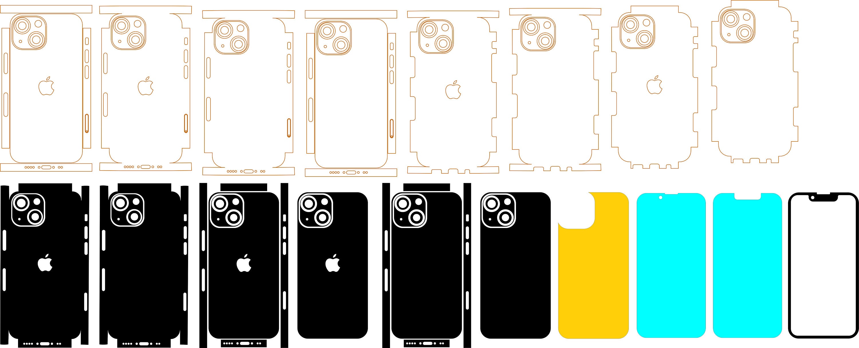 IPhone 13 Series Vector Cut File Cdr , Plt , Dxf , Ai , Jpg , Svg ...