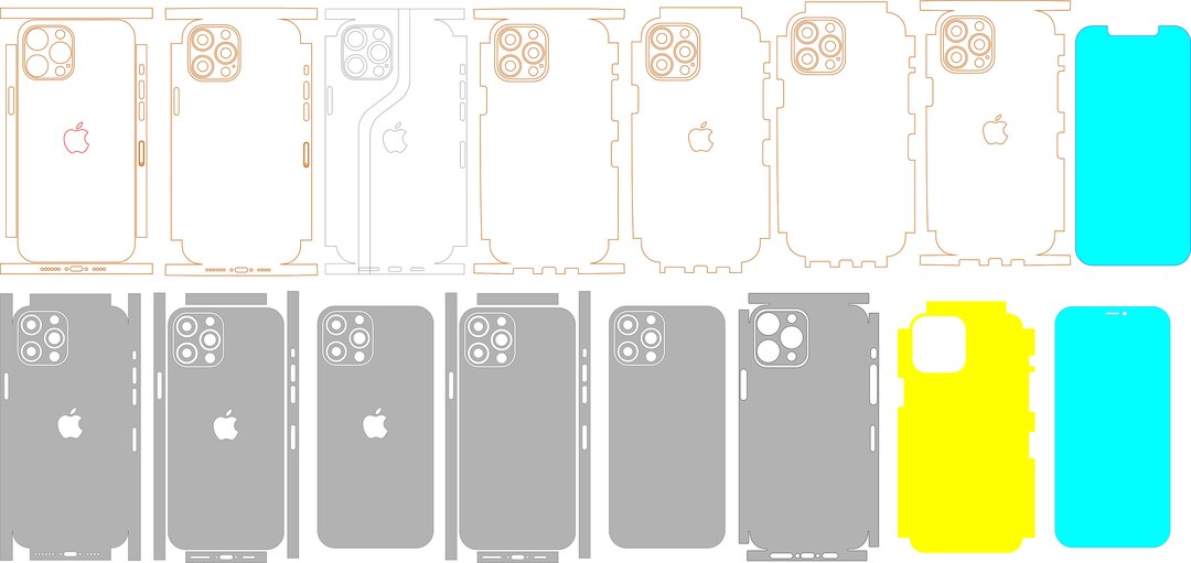 IPhone 13 Series and iPhone 12 Series Vector Cut File CDR , DXF , PLT ...