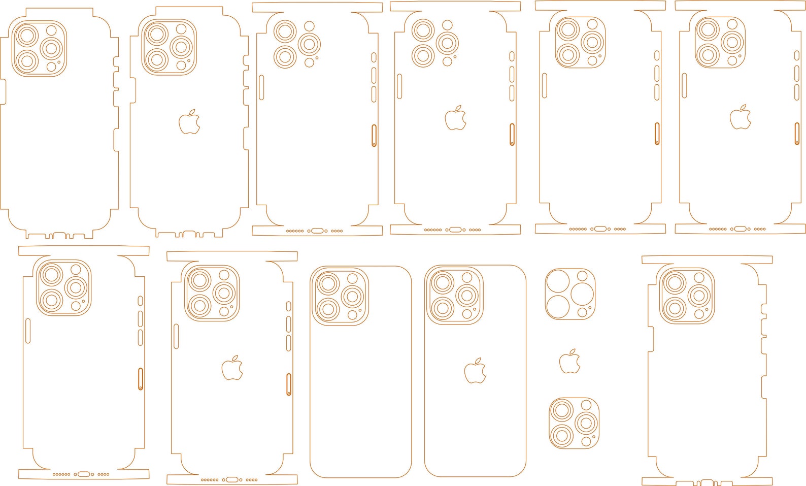 IPhone 15 Pro Max Skin and Screen Template Vector Cut File Cdr , Dxf ...