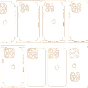 IPhone 15 Pro Max Skin and Screen Template Vector Cut File Cdr , Dxf ...