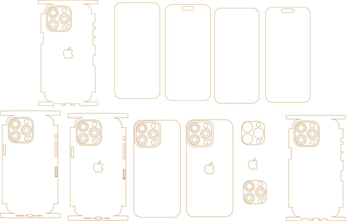 IPhone 15 Pro Max Skin and Screen Template Vector Cut File Cdr , Dxf ...