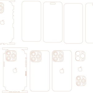 IPhone 15 Pro Max Skin and Screen Template Vector Cut File Cdr , Dxf ...