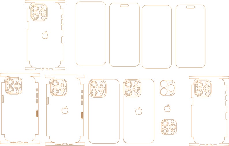 IPhone 15 Pro Max Skin and Screen Template Vector Cut File Cdr , Dxf ...