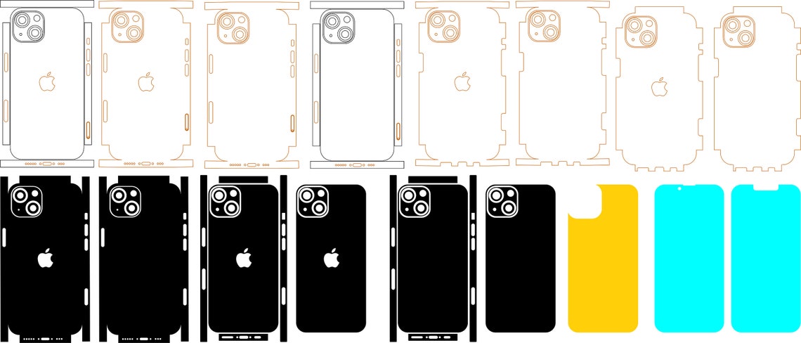IPhone 13 Series Vector Cut File Cdr , Plt , Dxf , Ai , Jpg , Svg ...