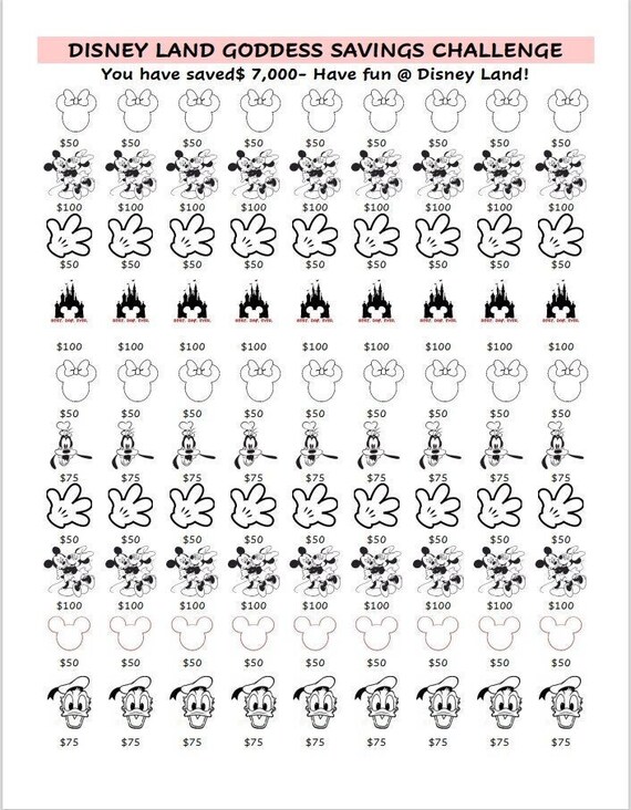 Disneyland Savings Challenge - Etsy