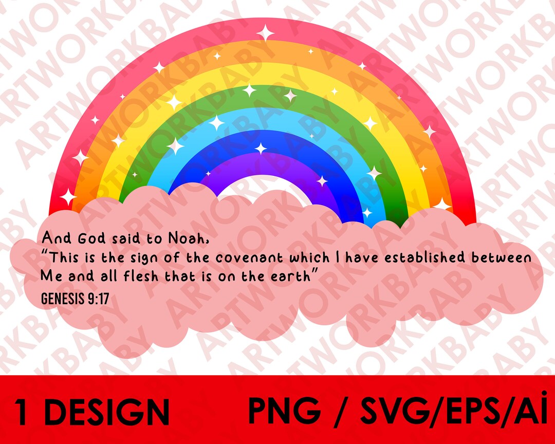 Christian Rainbow Scripture Svg Digital Download, Christian Rainbow ...