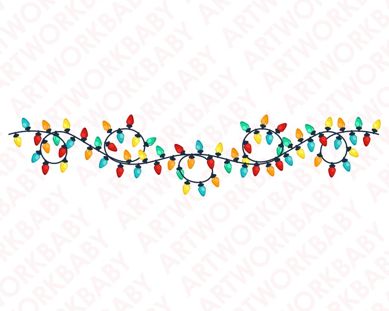 Christmas Lights Svg Digital Download, Christmas Lights Png Sublimation ...