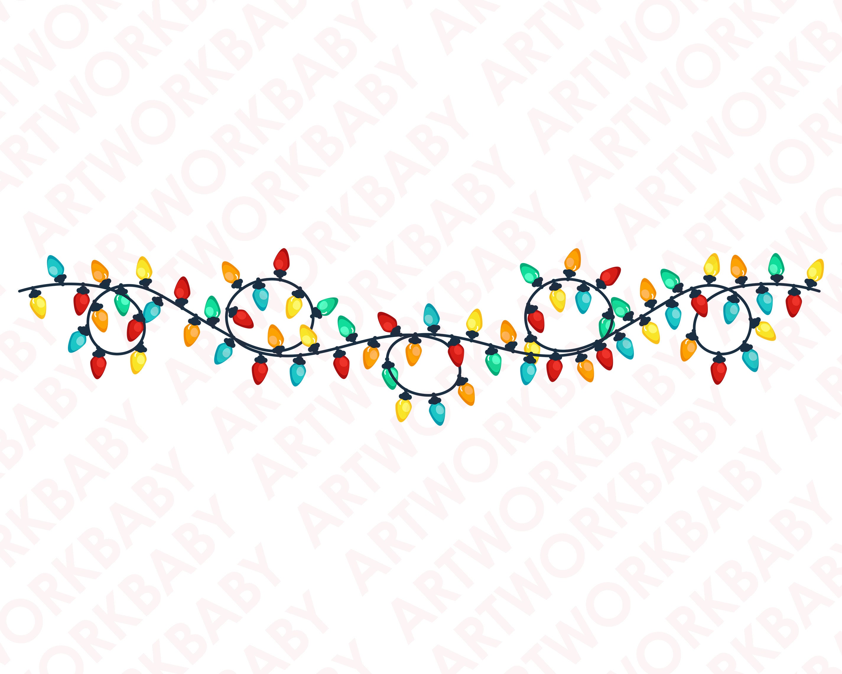 Christmas Lights Svg Digital Download, Christmas Lights Png Sublimation ...