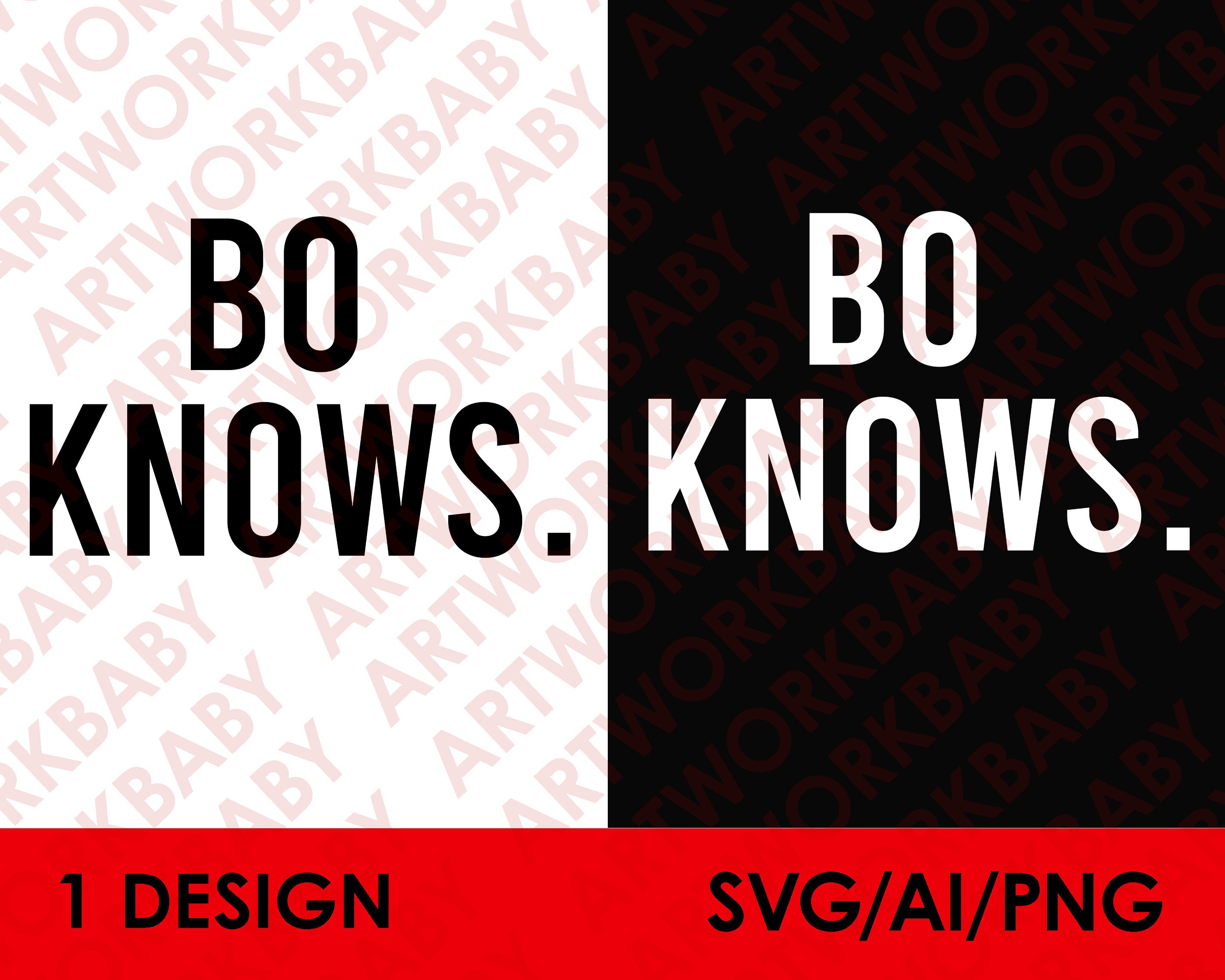 Bo Knows Svg Digital Download, Bo Knows Png Sublimation Design Download ...