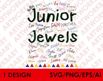 Junior Jewels Svg Digital Download, Junior Jewels Png Sublimation ...