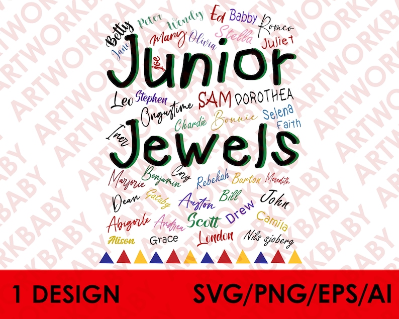 Junior Jewels Svg Digital Download, Junior Jewels Png Sublimation ...