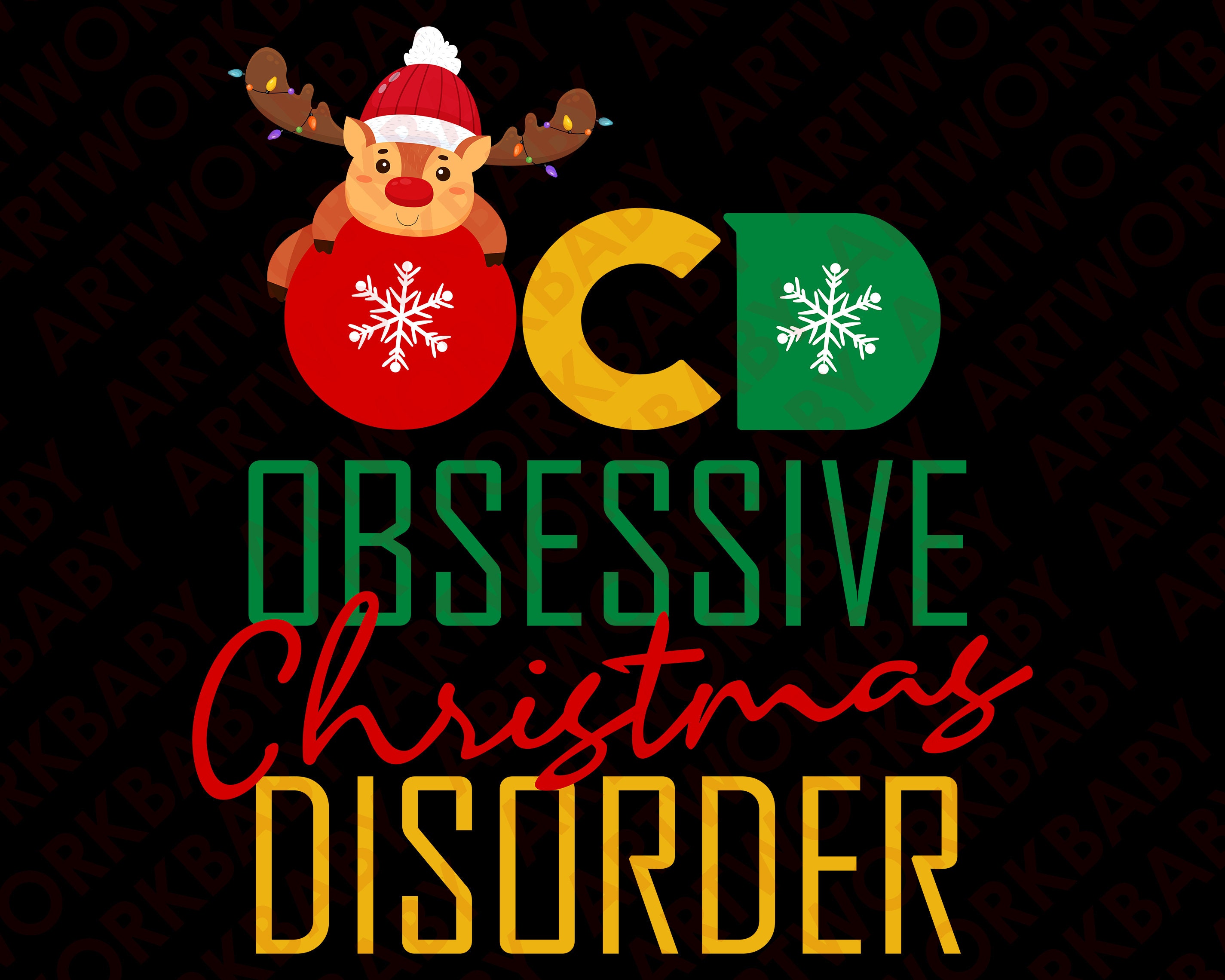 Ocd Obsessive Christmas Disorder Svg Digital Download O.c.d. - Etsy