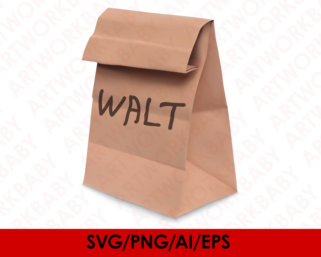 Walt Paper Bag Svg Digital Download, Walt Paper Bag Png Sublimation ...
