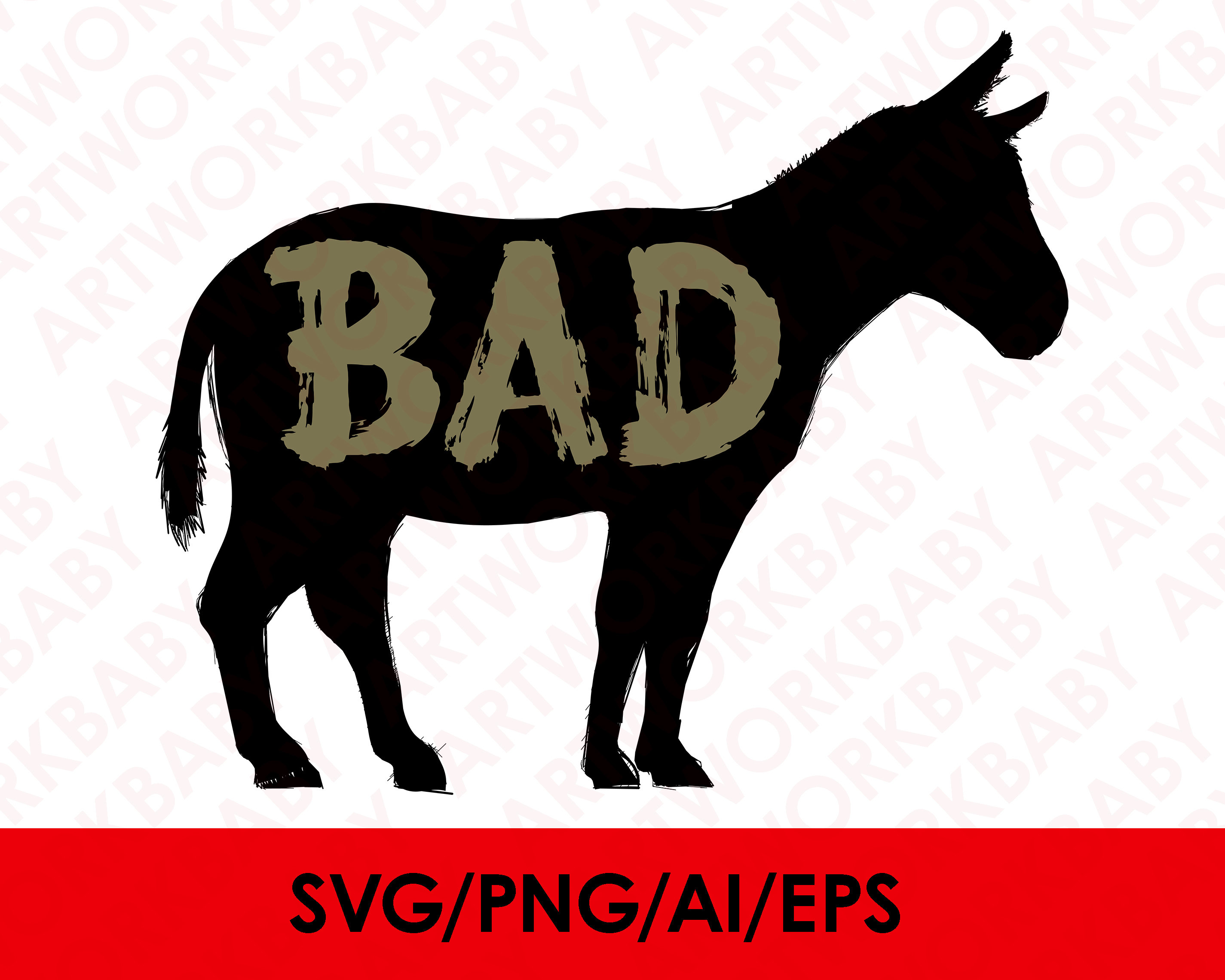 Bad Ass Donkey Svg Digital Download Bad Ass Donkey Png - Etsy
