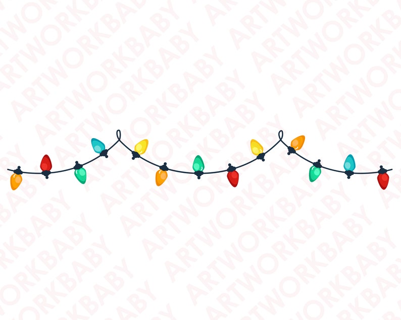 Christmas Lights Svg Digital Download, Christmas Lights Png Sublimation ...