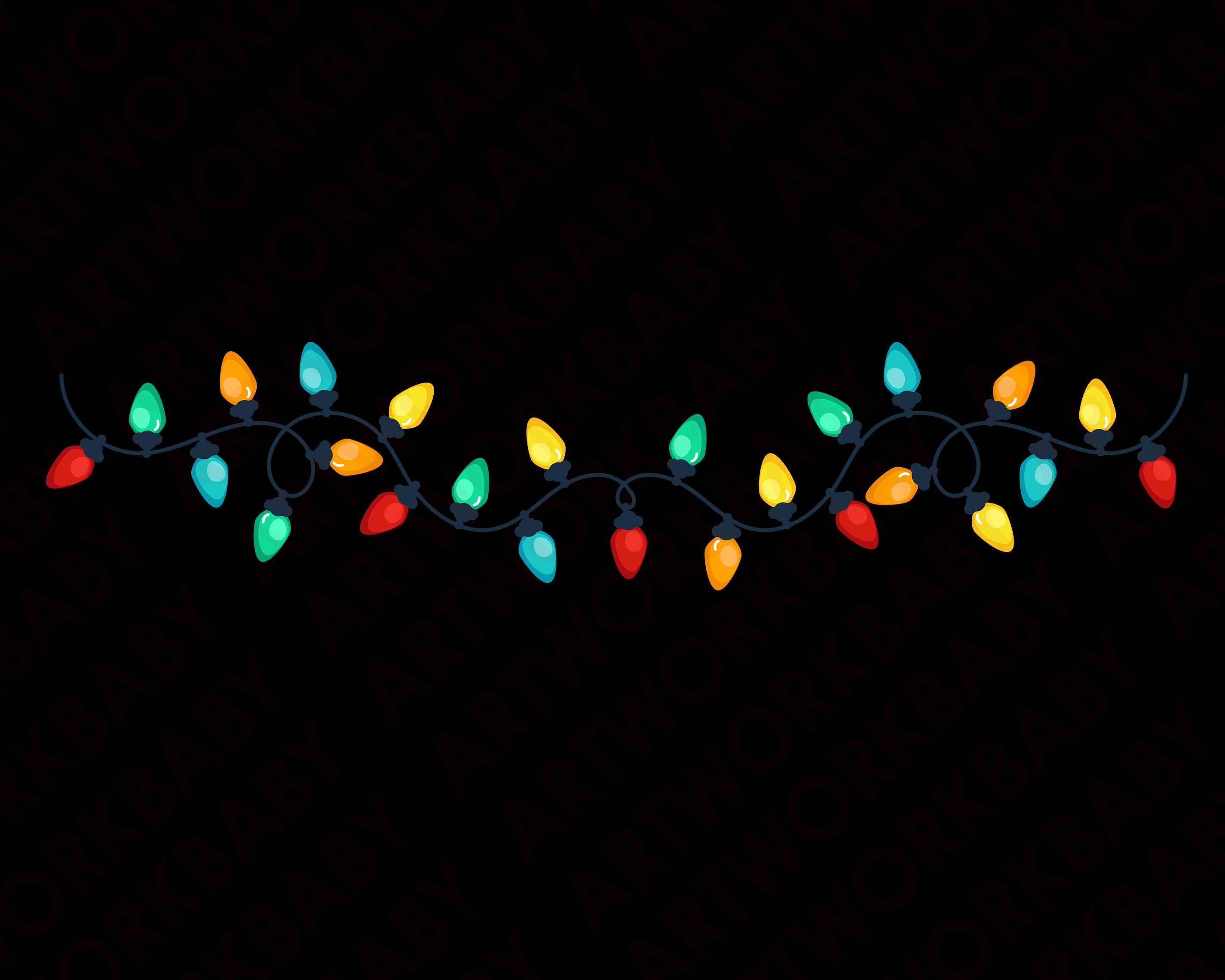 Christmas Lights Svg Digital Download, Christmas Lights Png Sublimation ...
