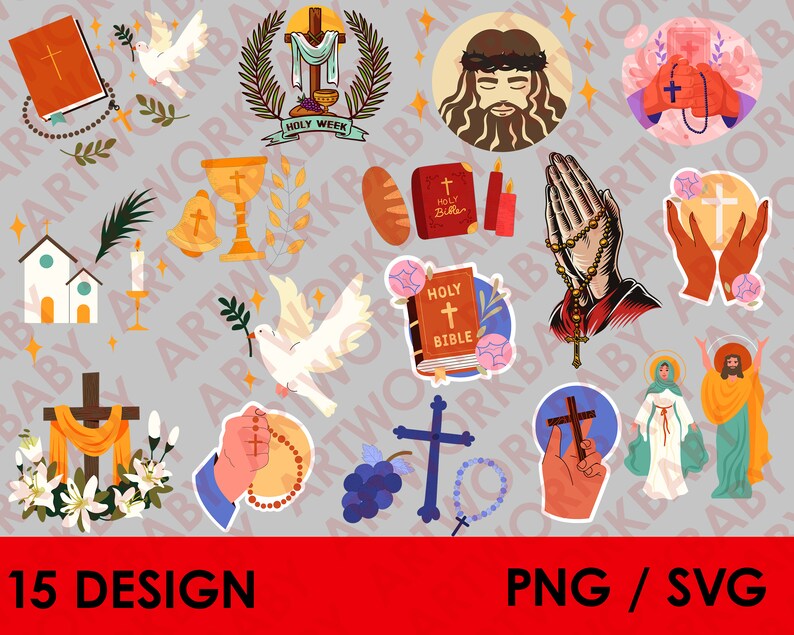 15 diseños cristianos png svg Bundle Fe cristiana Jesús orar svg ...