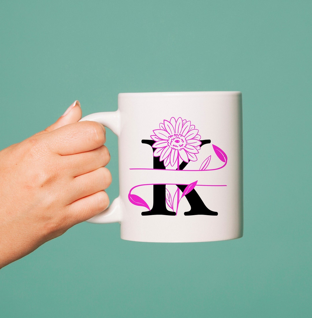 Flowers Split Monogram Alphabet SVG, Flower Name, Sticker Letter SVG ...