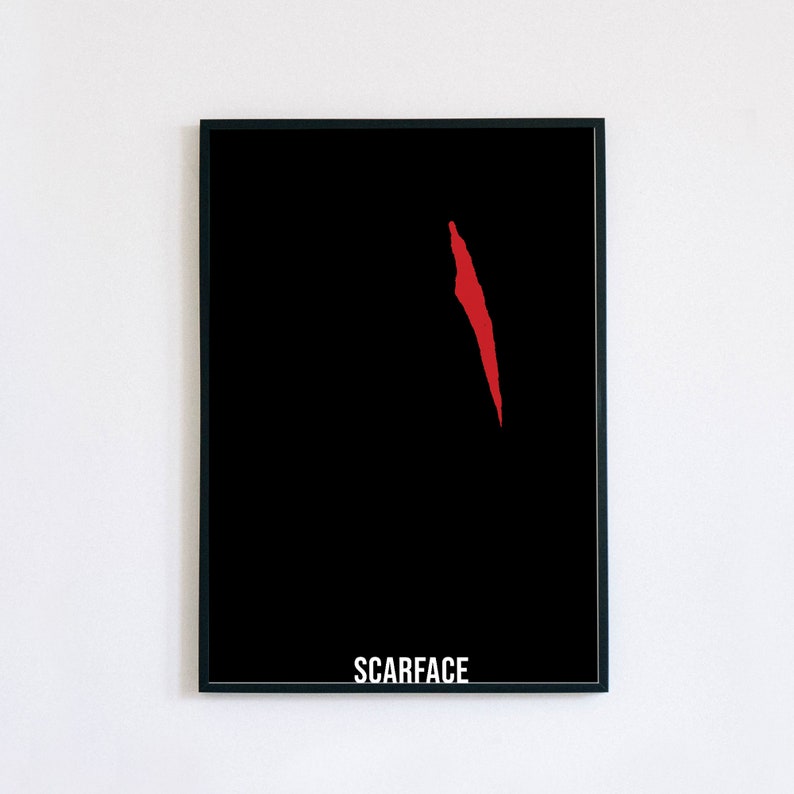 Uniqe Scarface Minimalist Poster, Wall Decor Movie Poster, Wall Art ...