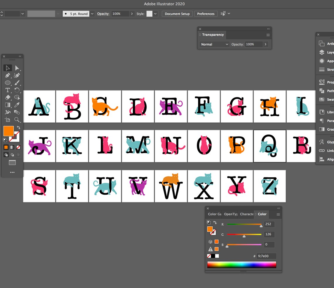 Cat Alphabet, Products From Cat Letters, Cat Monogram Alphabet, SVG PNG ...