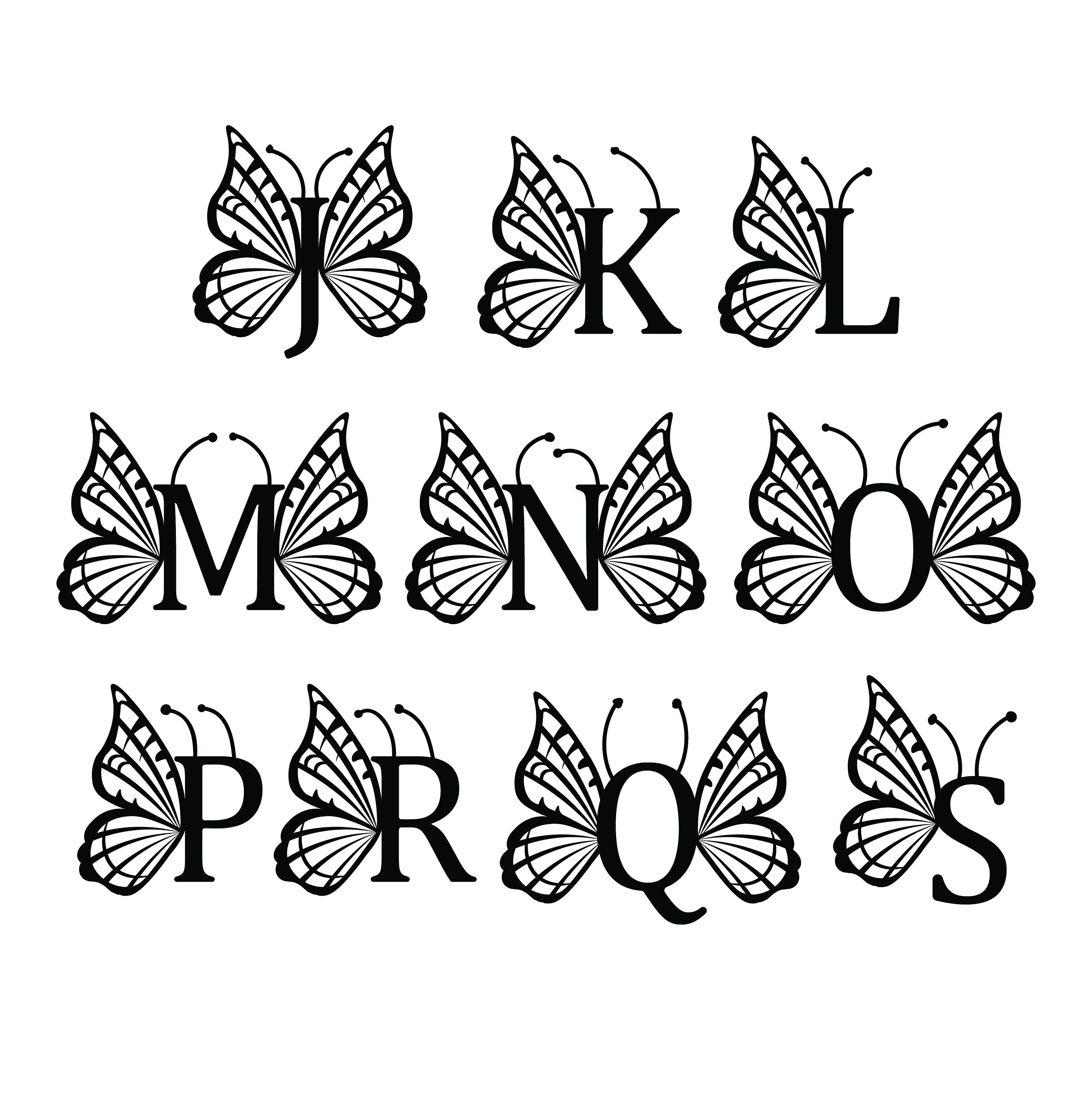 Products From Butterfly Letters, Butterfly Monogram Alphabet, SVG PNG ...